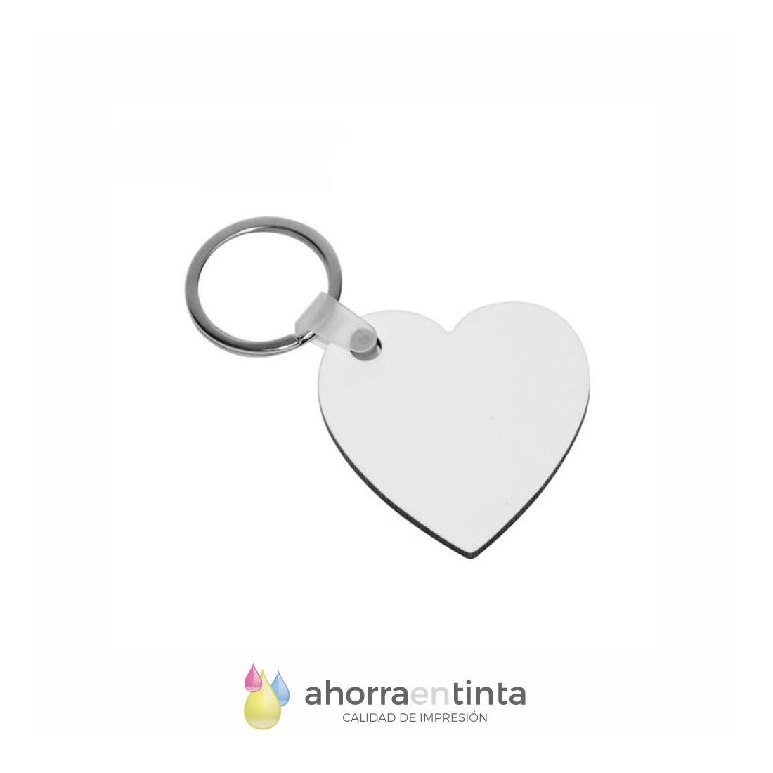 Llavero de madera MDF corazón 50x45 mm, en caja individual